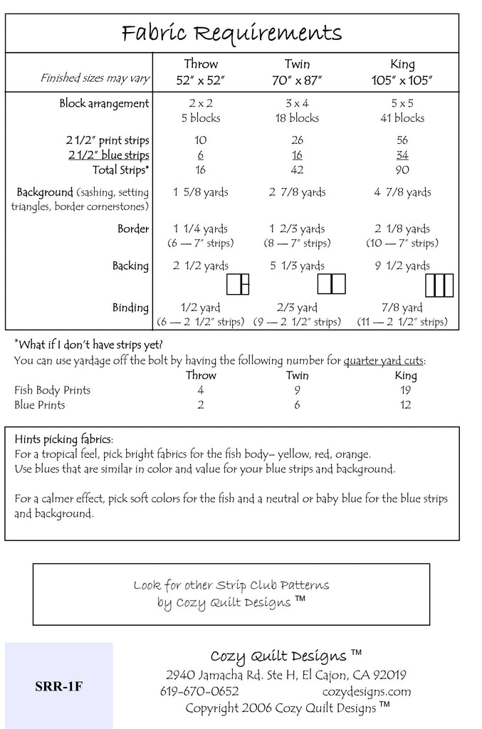 1 FISH 2 FISH - Cozy Quilt Design Pattern – Jordan Fabrics