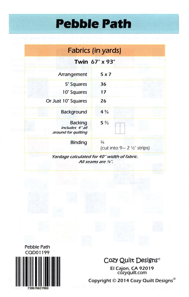 PEBBLE PATH - Cozy Quilt Designs – Jordan Fabrics