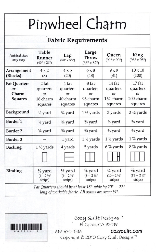 PINWHEEL CHARM - Cozy Quilt Designs Pattern DIGITAL DOWNLOAD – Jordan ...
