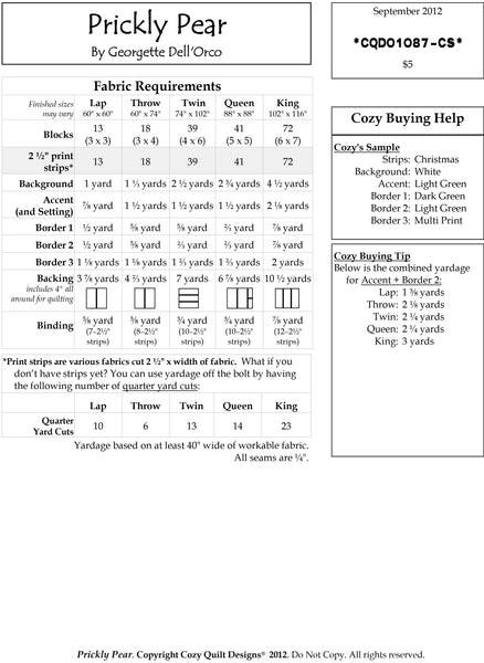 PRICKLY PEAR - Cozy Quilt Designs Pattern – Jordan Fabrics