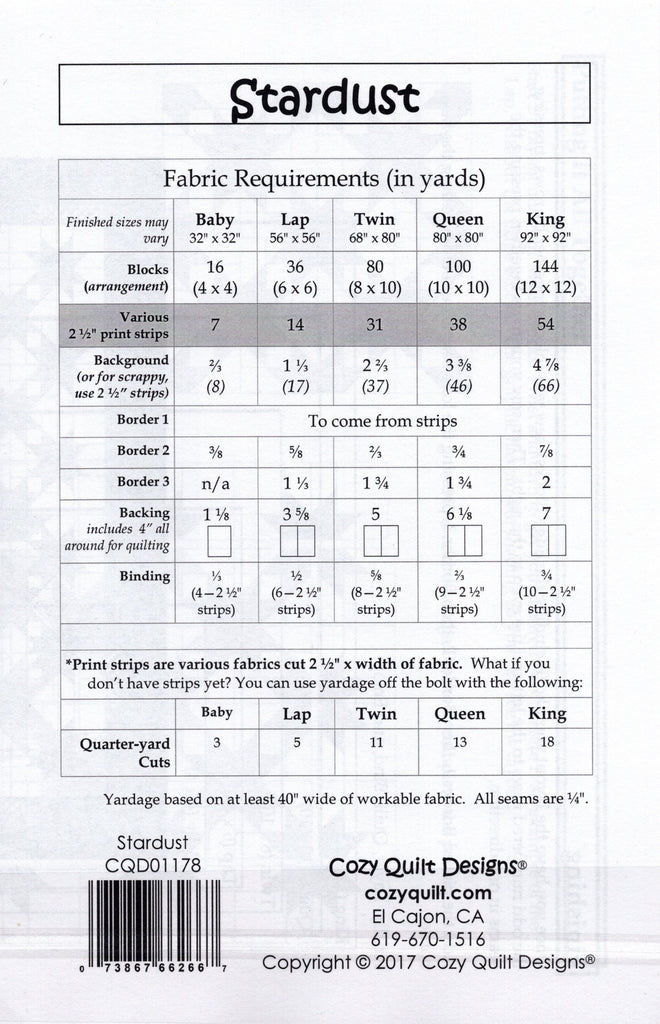STARDUST - Cozy Quilt Designs Pattern – Jordan Fabrics