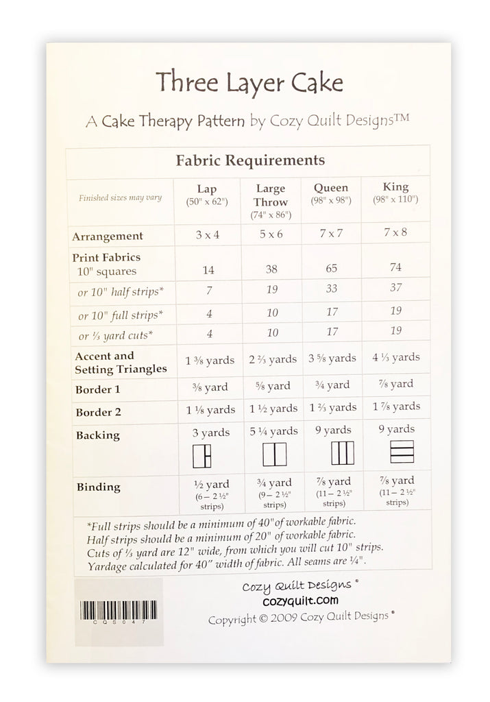 THREE LAYER CAKE - Cozy Quilt Design Pattern – Jordan Fabrics