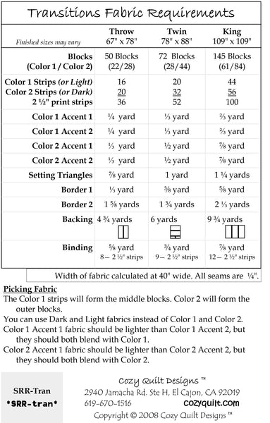 TRANSITIONS - Cozy Quilt Designs Pattern – Jordan Fabrics
