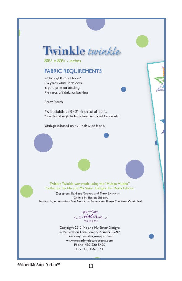 TWINKLE TWINKLE - Me & My Sister Designs Pattern DIGITAL DOWNLOAD – Jordan Fabrics