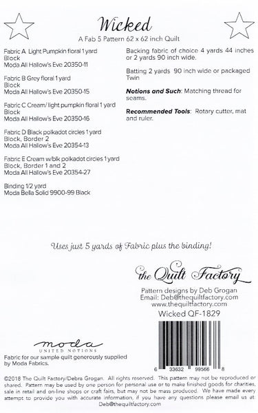 WICKED - Quilt Pattern QF-1829 By The Quilt Factory – Jordan Fabrics
