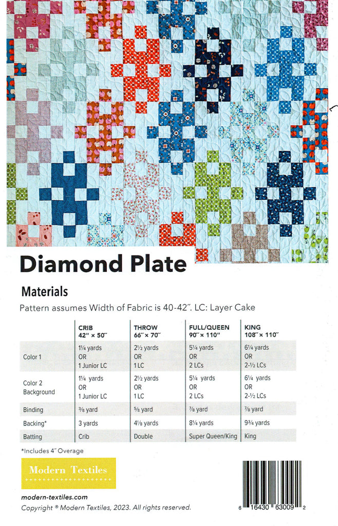 DIAMOND PLATE - Modern Textiles Quilt Pattern – Jordan Fabrics