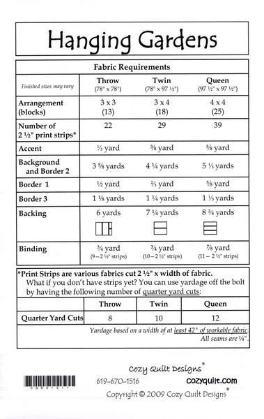 HANGING GARDENS - Cozy Quilt Designs Pattern – Jordan Fabrics