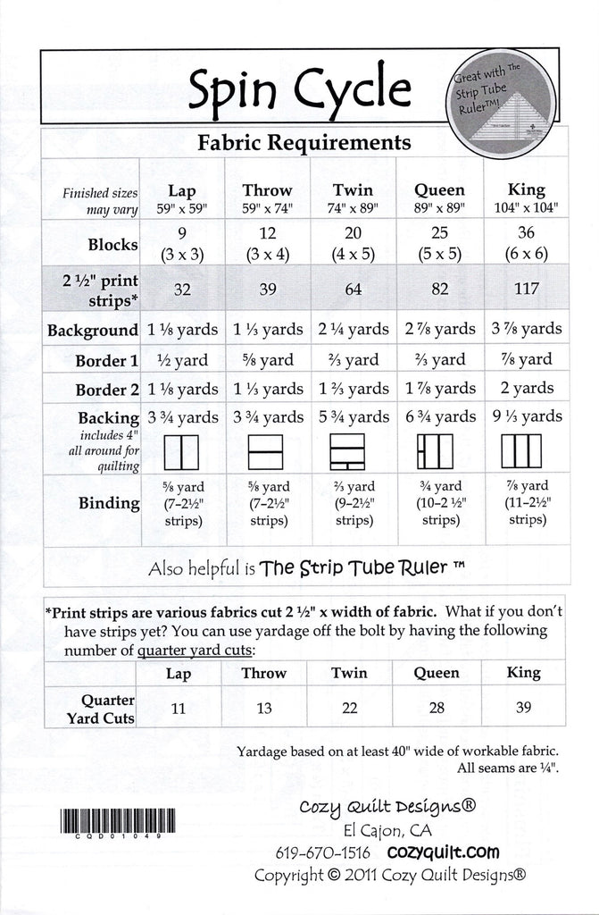 SPIN CYCLE - Cozy Quilt Designs Pattern DIGITAL DOWNLOAD – Jordan Fabrics